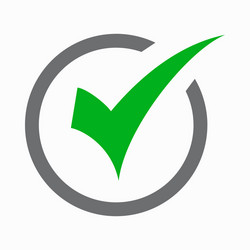 Green checkmark symbol icon completed tick Vector Image