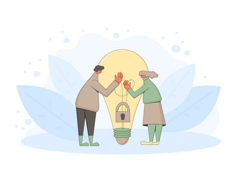 Creative idea team find a solution together Vector Image