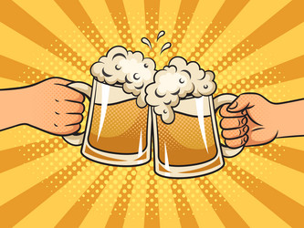 Monk with beer mug pop art Royalty Free Vector Image