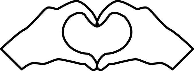 Two hands have shape heart making Royalty Free Vector Image Two hands have shape heart making Royalty Free Vector Image