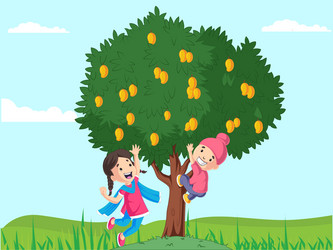 Oak tree with a banner Royalty Free Vector Image