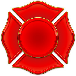 Blank fire dept rescue logo dark red and gold Vector Image