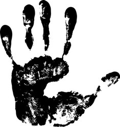 Hand print with stop sign Royalty Free Vector Image