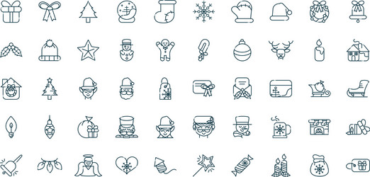 Celebration happy christmas cards collection Vector Image