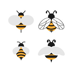 Bee icon clipart design template isolated Vector Image