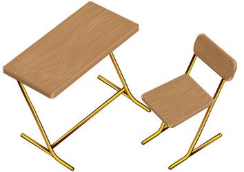 Wooden school desk front Royalty Free Vector Image