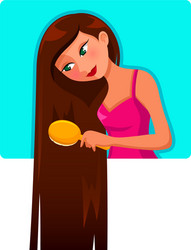 Woman with long tangled hair Royalty Free Vector Image