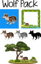 Wolf Pack Vector Images (over 1,200)