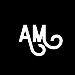 Am logo a m design white letter ama Royalty Free Vector