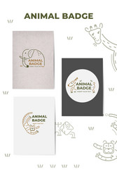 Animal badge design elements set Royalty Free Vector Image