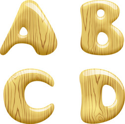 Wood alphabet letters Royalty Free Vector Image