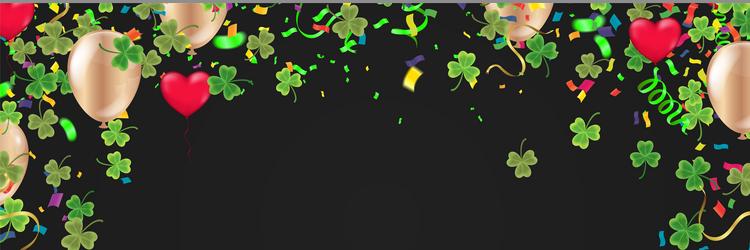 Banner with clovers and traditional symbols Vector Image