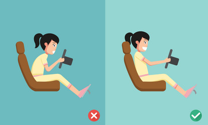 Best and worst positions for driving a car Vector Image