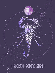Scorpio zodiac sign with alcohol ink texture Vector Image