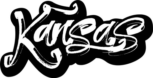 Kansas city lettering handwritten text Royalty Free Vector