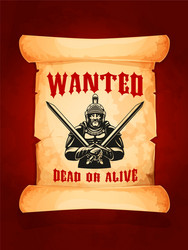 Wanted dead or alive poster Royalty Free Vector Image