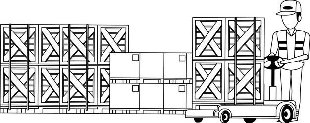 Warehouse worker logistics job concept in black Vector Image