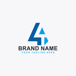 Number 4 logo logotype design Royalty Free Vector Image