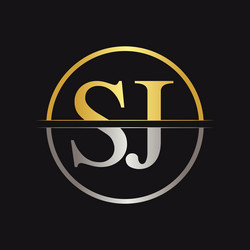 Initial letter sj logo design template Royalty Free Vector