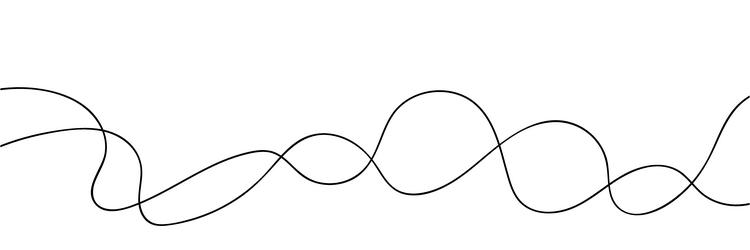 Wavy line with flowing curves swirls zigzags Vector Image