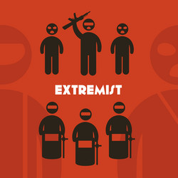 Eight extremists silhouettes icons Royalty Free Vector Image