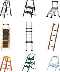 Staircase step ladder cartoon Royalty Free Vector Image