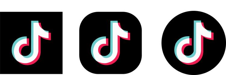Tik tok icon set social media logos black Vector Image
