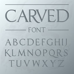 Font carved in stone Royalty Free Vector Image