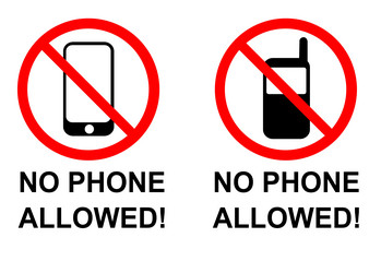 No phone no smartphone allowed sign Royalty Free Vector