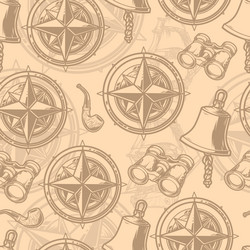 Seamless vintage compass pattern Royalty Free Vector Image