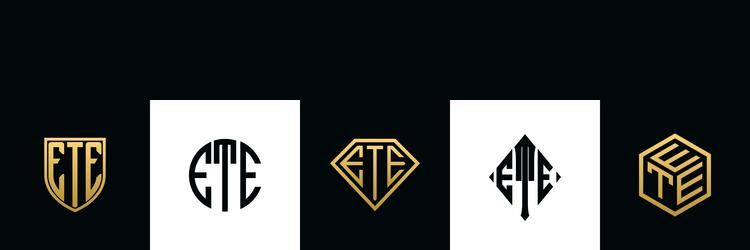 Initial letters exp logo designs bundle Royalty Free Vector