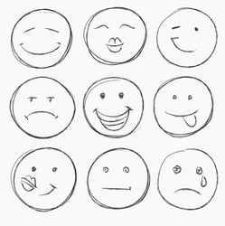 Set of hand drawn people faces Royalty Free Vector Image