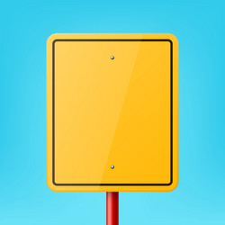 Yellow blank triangle road sign frame Royalty Free Vector