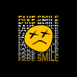 Fake smile design suitable for screen printing Vector Image
