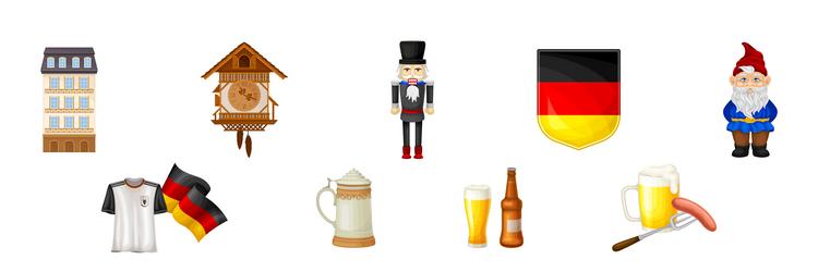 Germany object and symbol with gnome map Vector Image