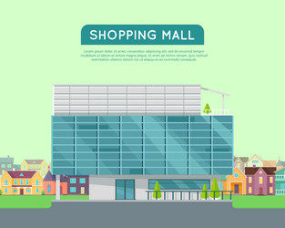Shopping mall web template in flat design Vector Image