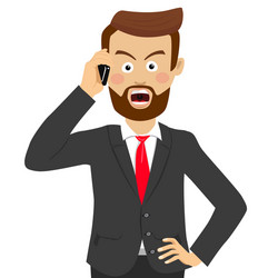 Cartoon businessman talking on phone Royalty Free Vector