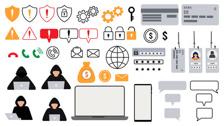 Cybercrime Set Cartoons Cyber Vector Images (67)