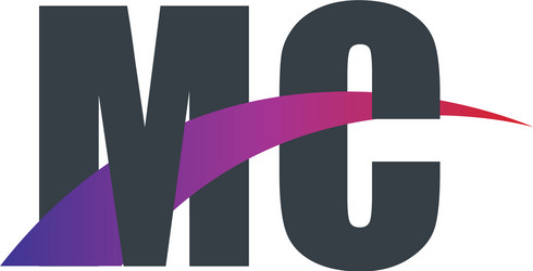 Initial letter mc swoosh design logo concept Vector Image