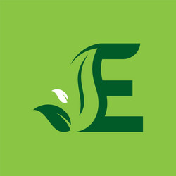 E letter leaf initial nature logo designs modern Vector Image