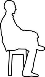 Man sitting pose young sits on a chair Royalty Free Vector