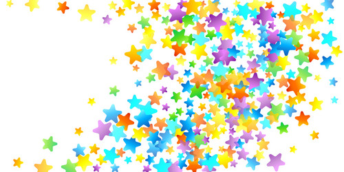 Rainbow festive confetti carnival star falling Vector Image