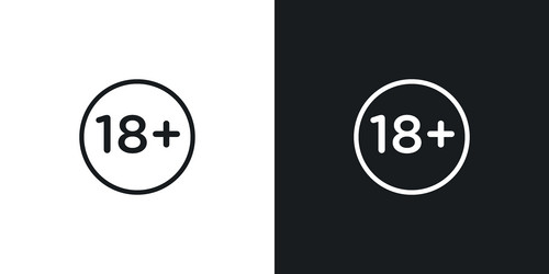 18 plus icon set adult age circle symbol Vector Image