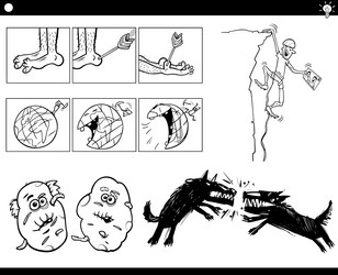 Cartoon concepts or proverbs with comic Royalty Free Vector