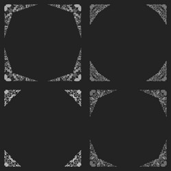 Curved stone mosaic page border design set Vector Image