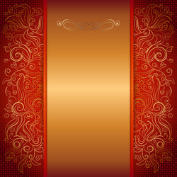Golden card invitation or menu Royalty Free Vector Image