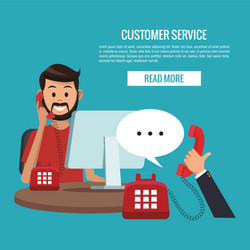 Customer service banner Royalty Free Vector Image