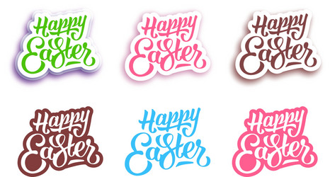 Happy easter greeting card with hand lettering Vector Image