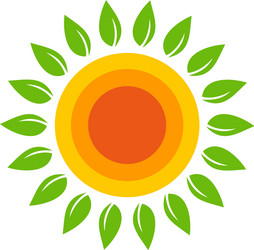 Green sun logo icon design Royalty Free Vector Image