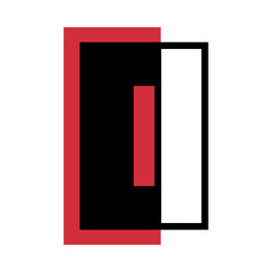 Number five or numeral with red rectangle Vector Image